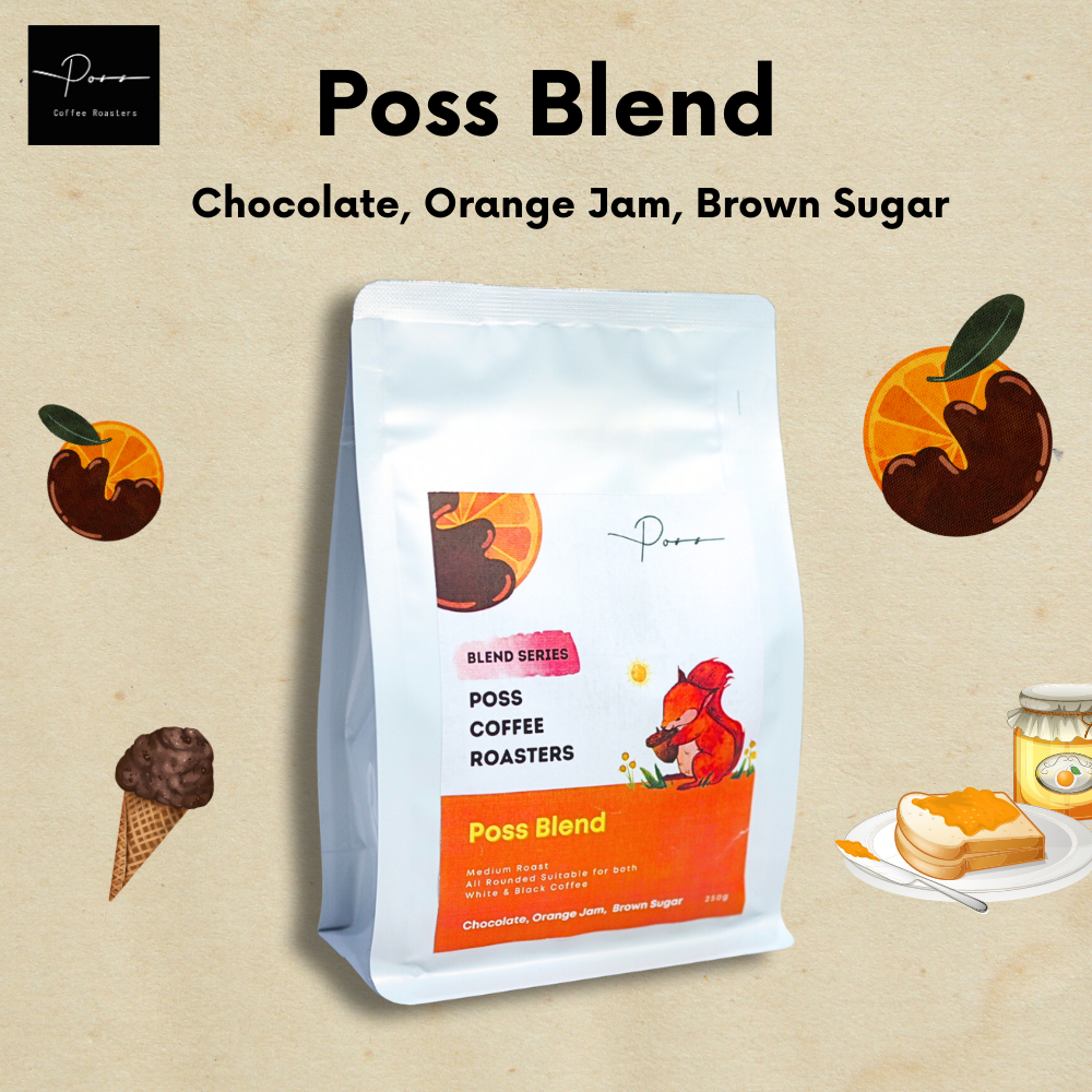 Poss Signature Poss Blend เมล็ดกาแฟคั่วกลาง - posscoffeeroasters