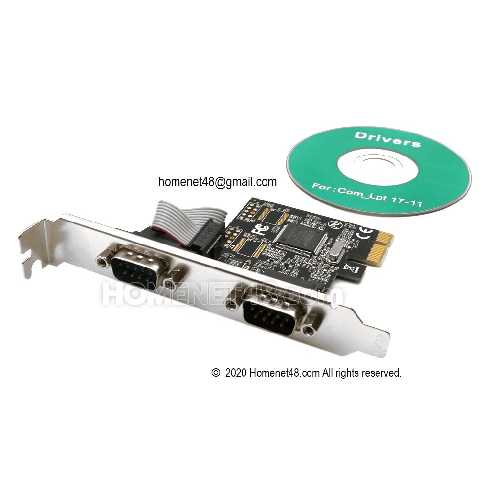 PCI Express to RS232 (Serial Port 9 Pins) 2 Ports - homenet48