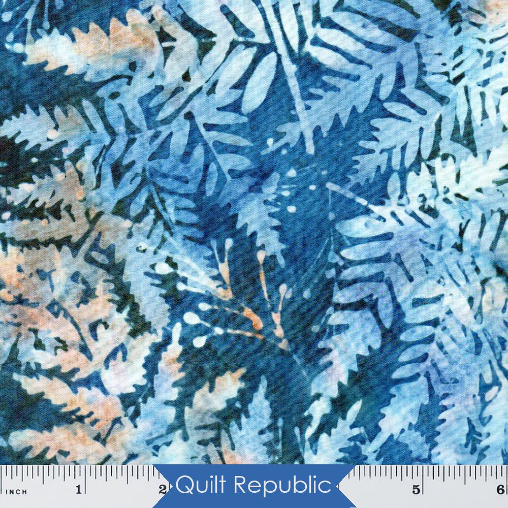 Hoffman California Fabrics Bali Batiks Fern Navy