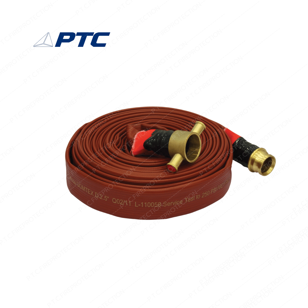 สายส่งน้ำดับเพลิง ชนิดยางไนไตรล์ ยี่ห้อ GOMTEX (แดง)