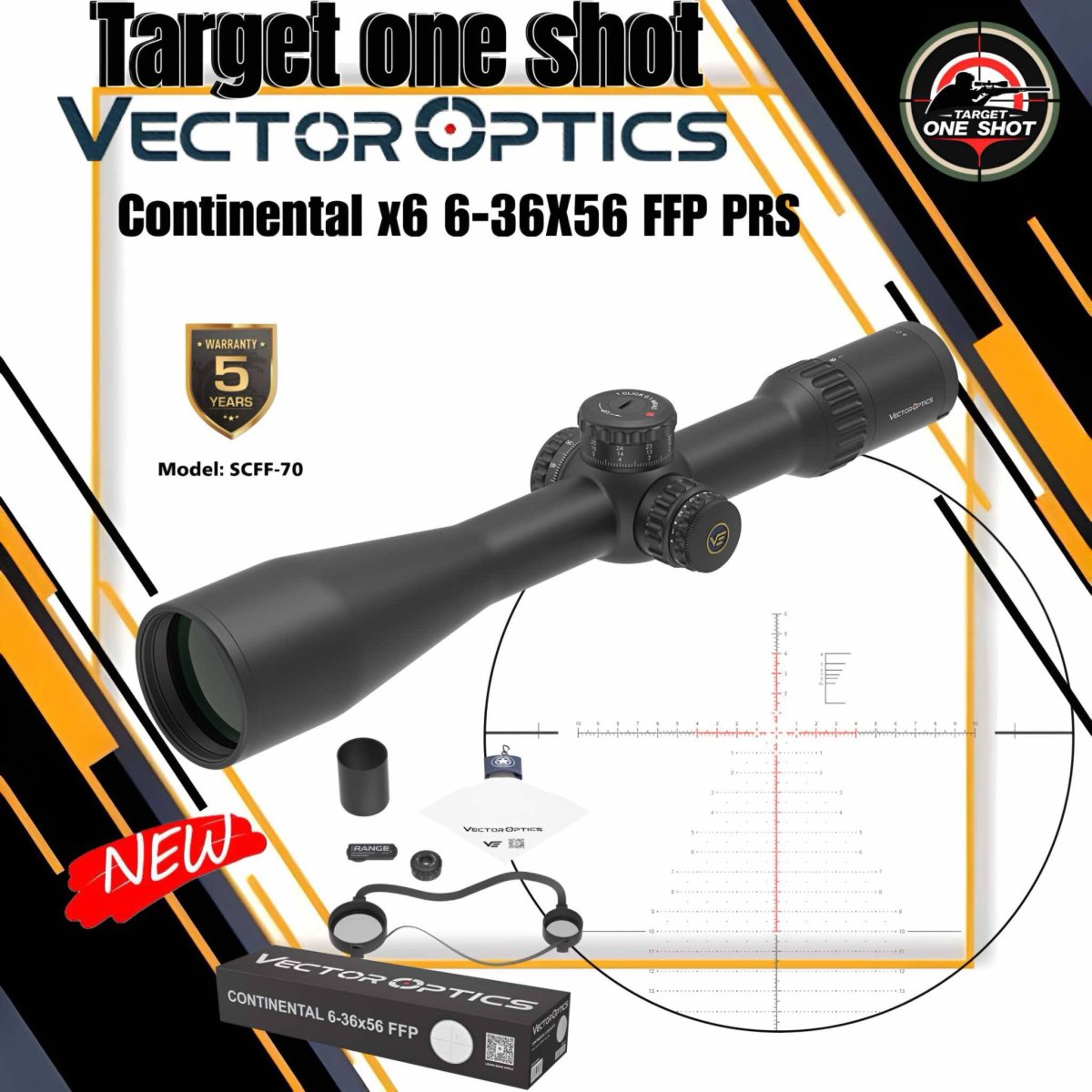 Vector optics New Continental x6 6-36X56 FFP PRS Rifle Scope