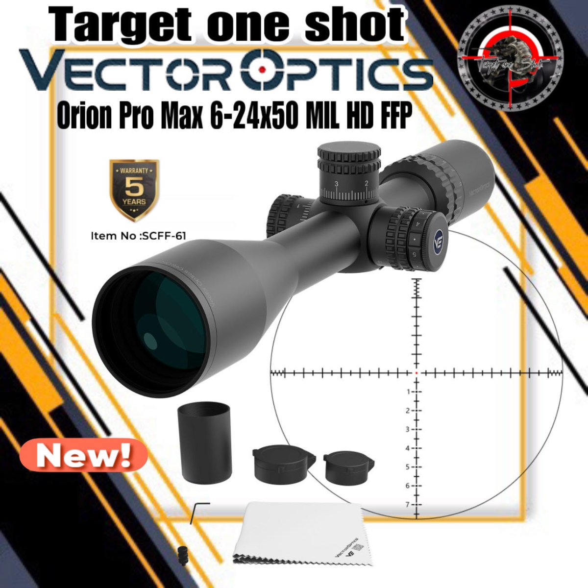 กล้องติดปืน Vector optics Orion Pro Max 6-24x50 MIL HD FFP