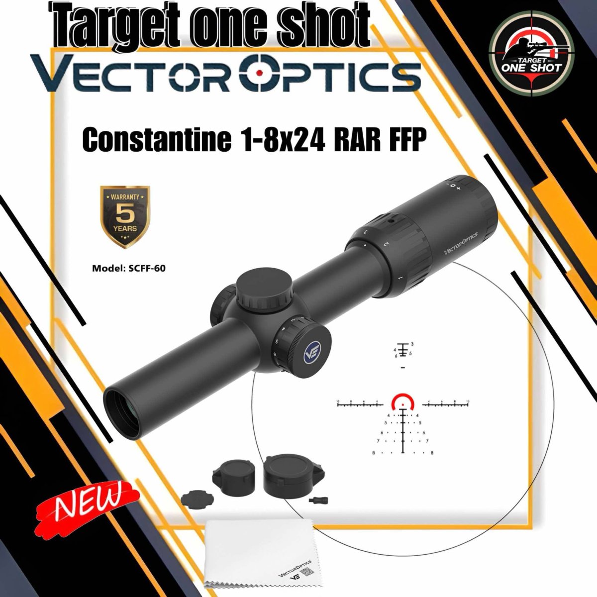 กล้องยิงเร็วVector optics Constantine 1-8x24 RAR FFP scope