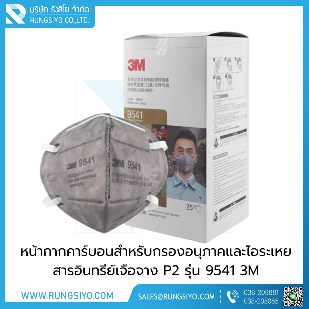 หน้ากากคาร์บอน คล้องหู P2 รุ่น 9541 3M