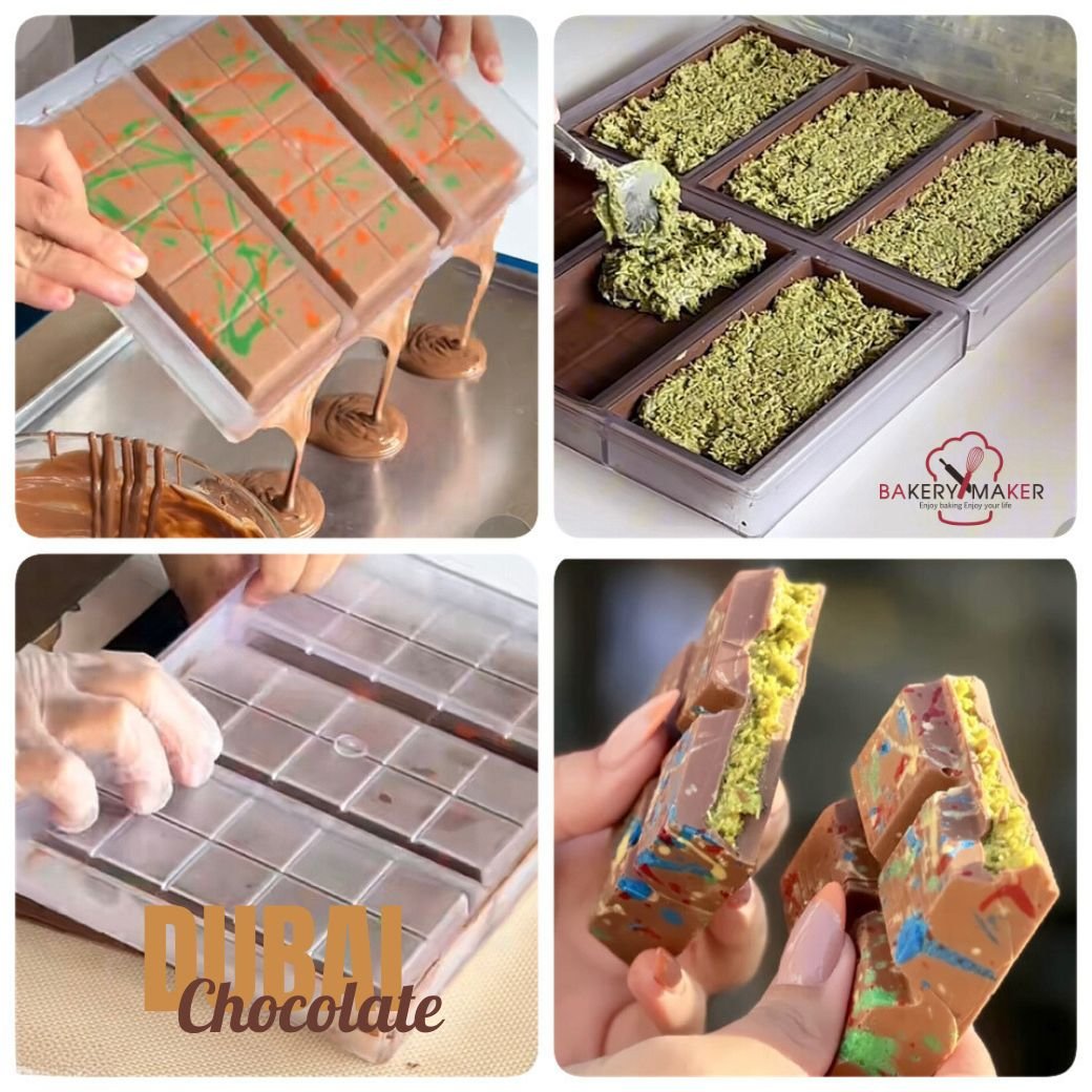 Dubai Chocolate พิมพ์ช็อคโกแลตบาร์ - bakerymakershop