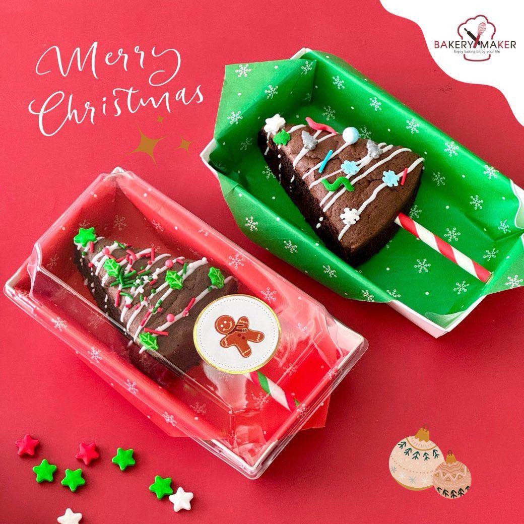 X'mas Wax paper Snowflake 20 แผ่น พื้นเขียว/แดง