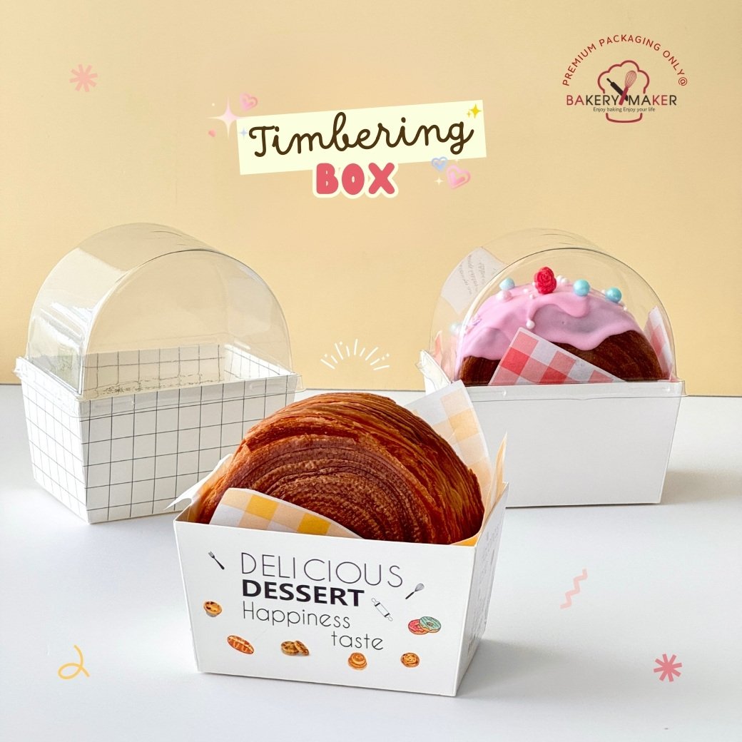 ถาดกระดาษ+ฝาโค้ง Timber Ring 10 ใบ - bakerymakershop