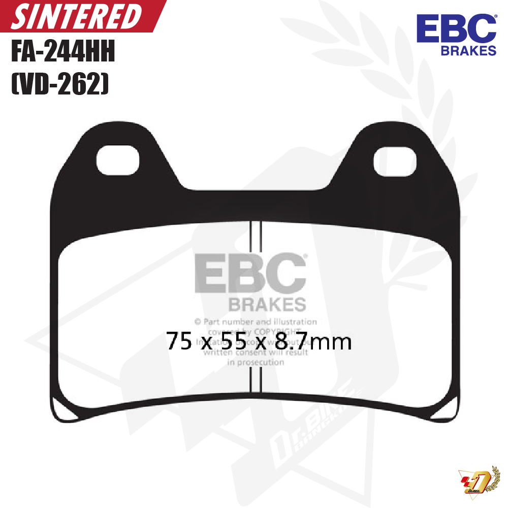 ผ้าเบรค EBC FA244HH สำหรับ DUCATI M795/M796 (F)