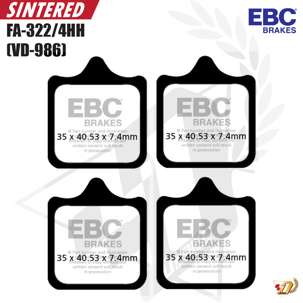 ผ้าเบรค EBC FA322/4HH สำหรับ DUCATI/TRIUMPH (F)