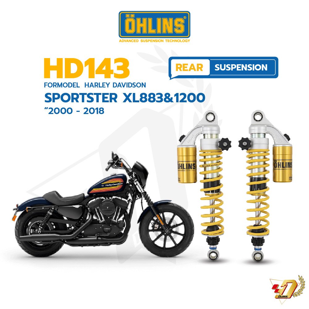 โช๊คหลัง OHLINS HD143 สำหรับ SPORTSTER XL883-1200