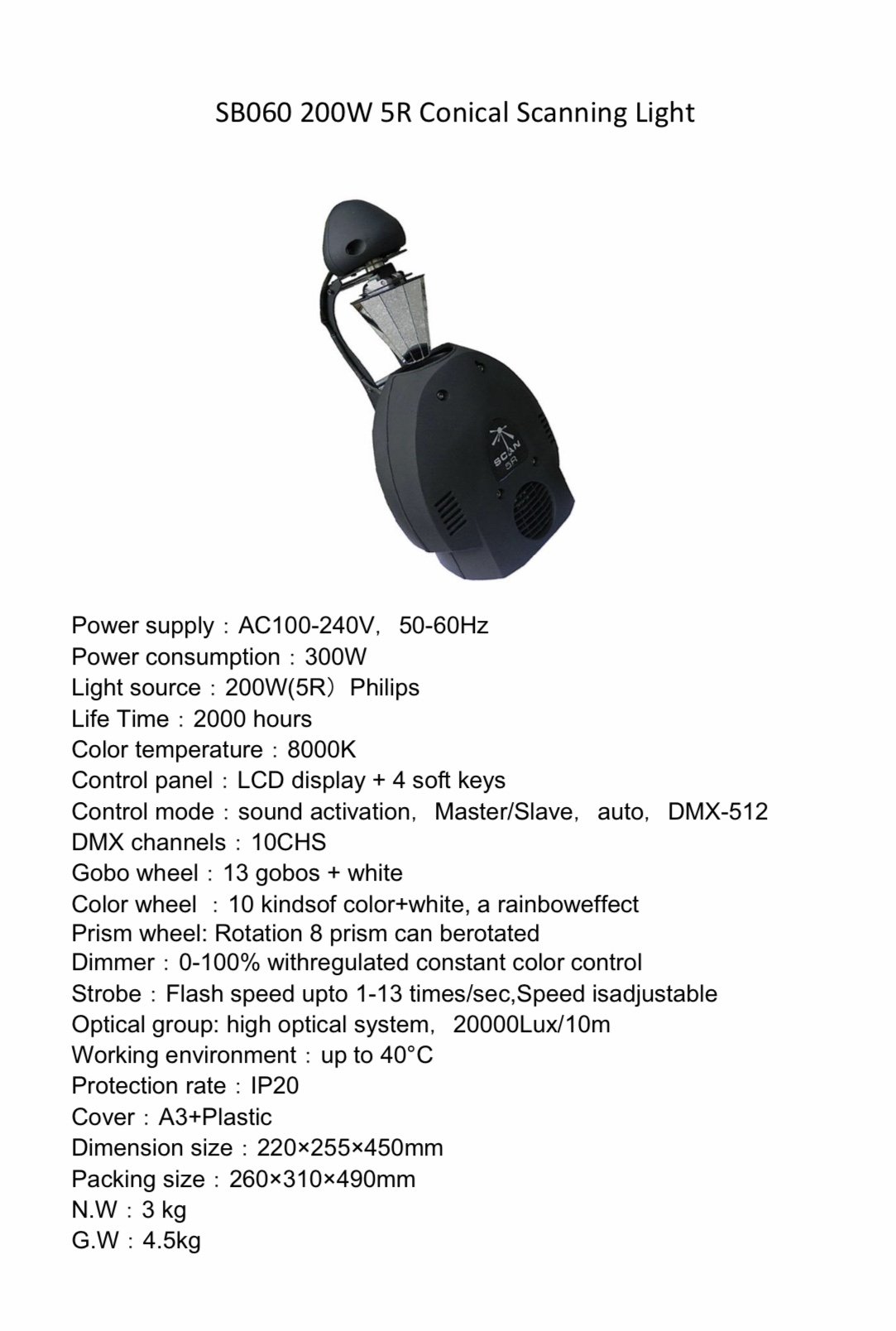 SCANNER 5R 200w - tprojectlight