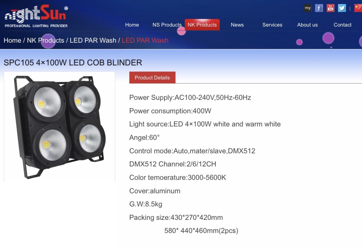 SPC 105 BLINDER LED 4 EYE - tprojectlight