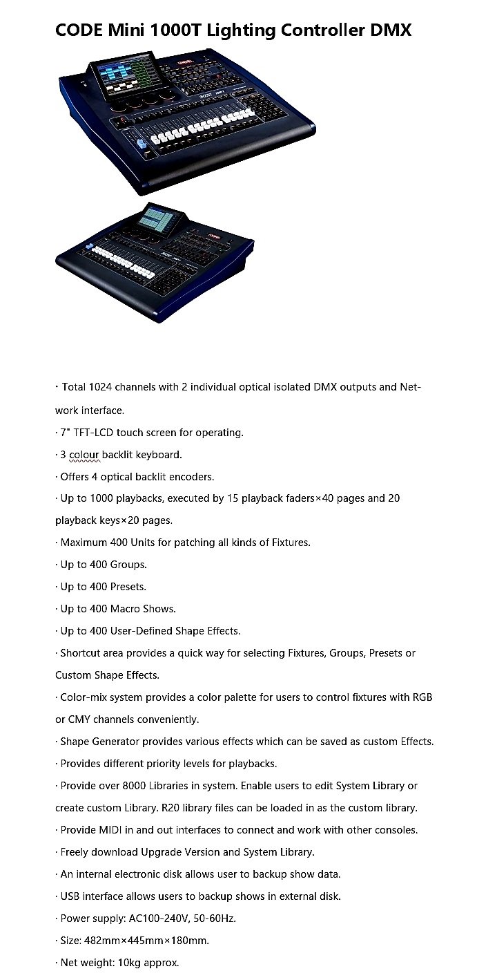 CODE MINI 1000T - tprojectlight