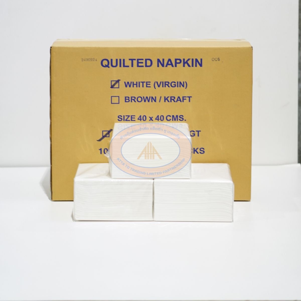 Napkins paper napkins 40x40 cm. 2 ply, folded 4, white, cotton material ...