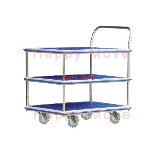 Xe đẩy thép đa dụng 3 tầng 300kg, xe đẩy 3 tầng thép - Happy Move