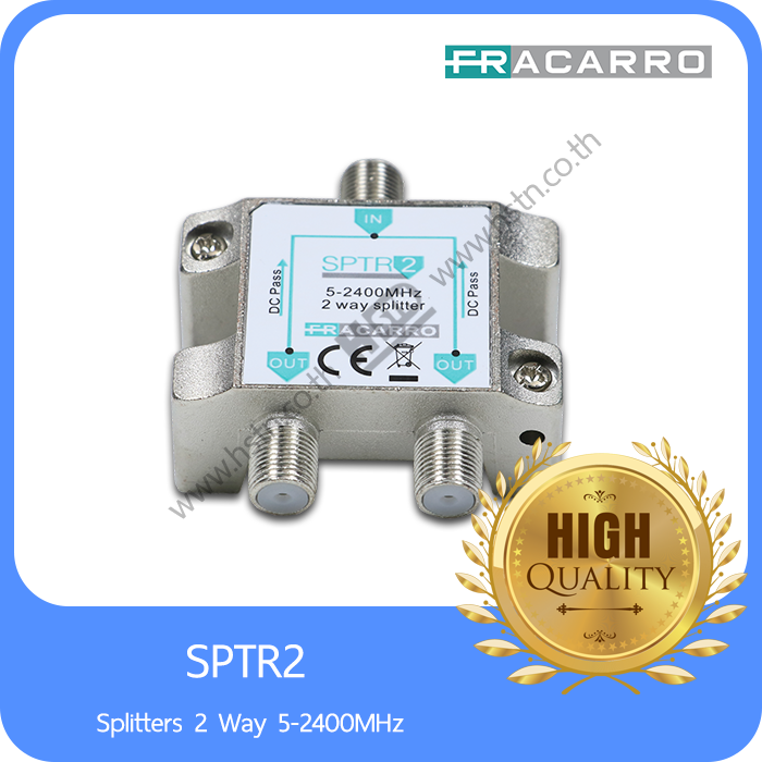 SPTR2 Fracarro Splitters 2 Way for TV and Satellite 5-2400MHz Standard ...