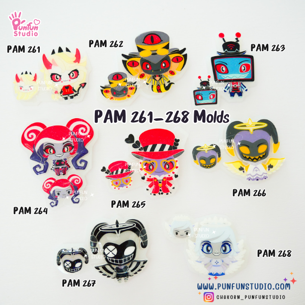 PAM 261-268 Demon Hotel Mold Set 2 / Hazbin / Free Special Mold PAM 269 ...
