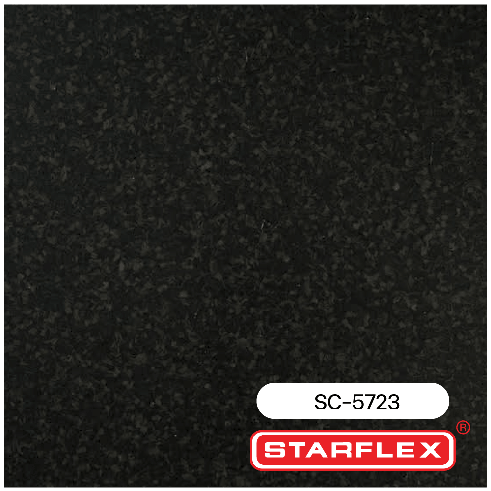 SC-5723 | STARFLEX กระเบื้องยางลายหินขัด หนา 2 มม. สีดำ รุ่น STAR ...