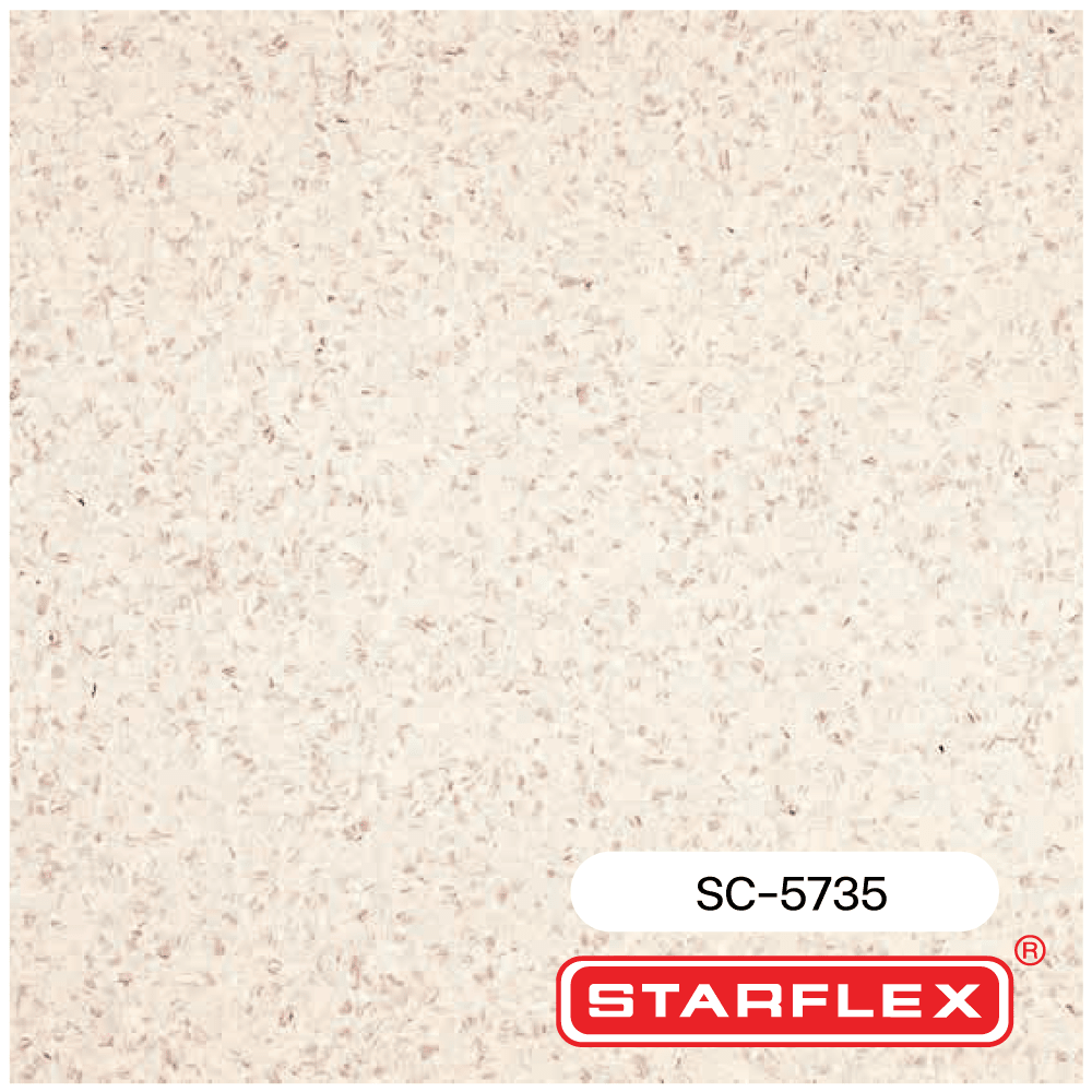 SC-5735 | STARFLEX กระเบื้องยางลายหินขัด หนา 2 มม. สีขาวครีม รุ่น STAR ...