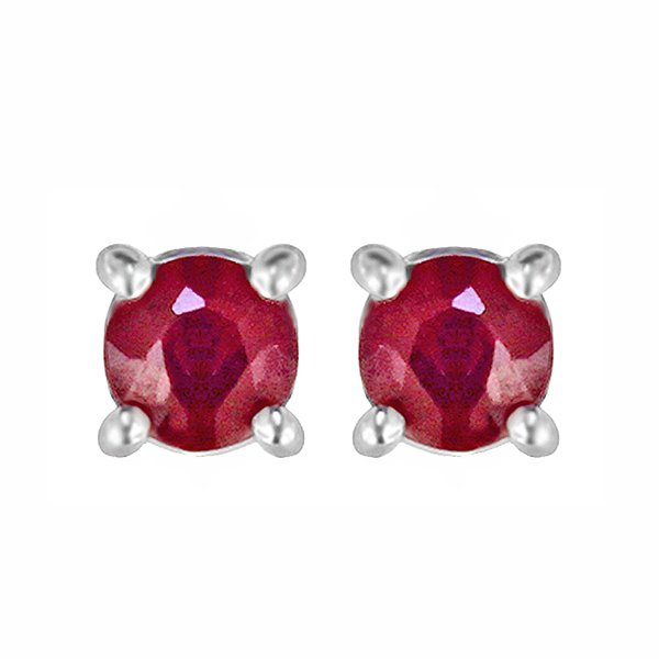 Sterling Silver Ruby Stud Earrings
