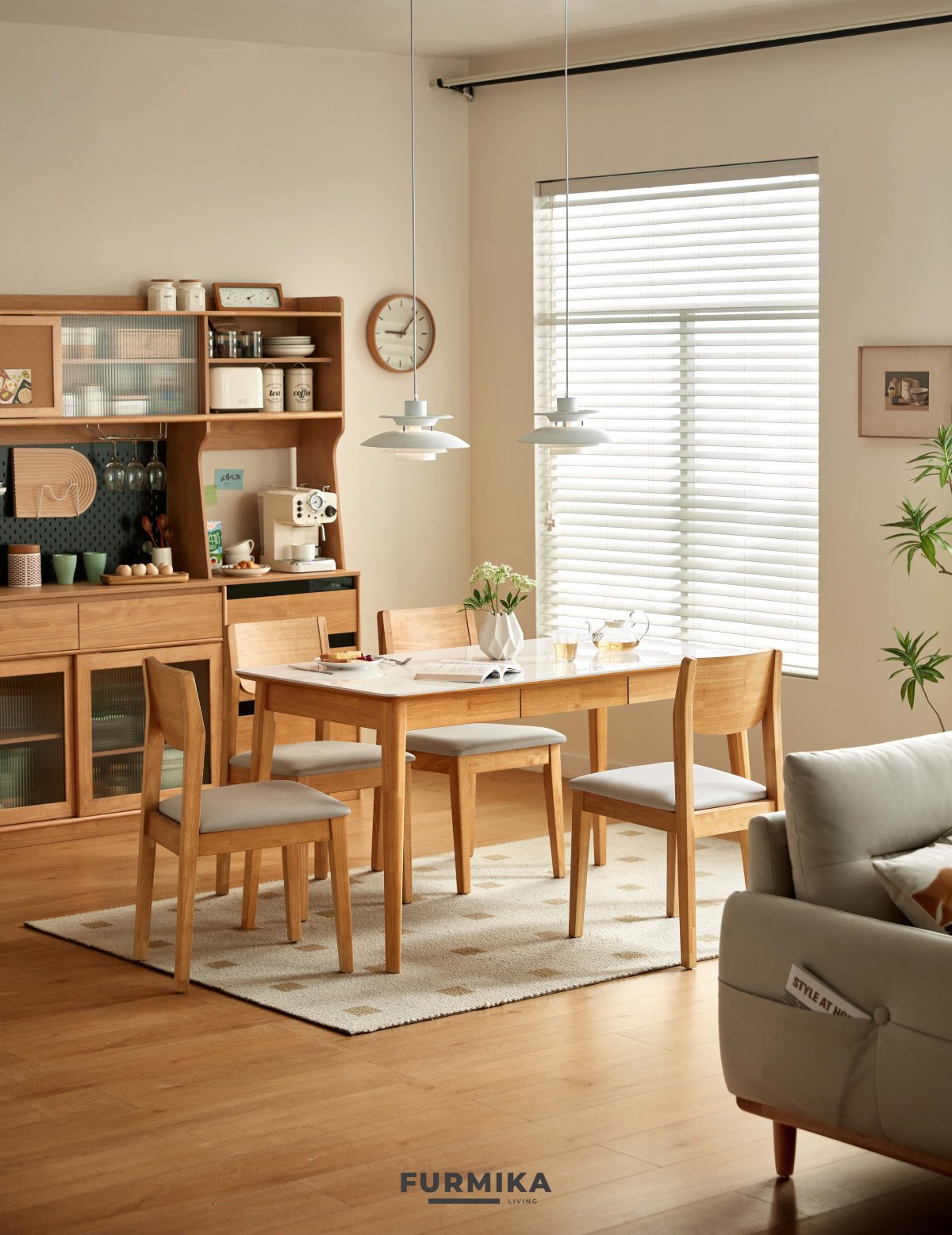 Cara Dining Table with Drawers Set