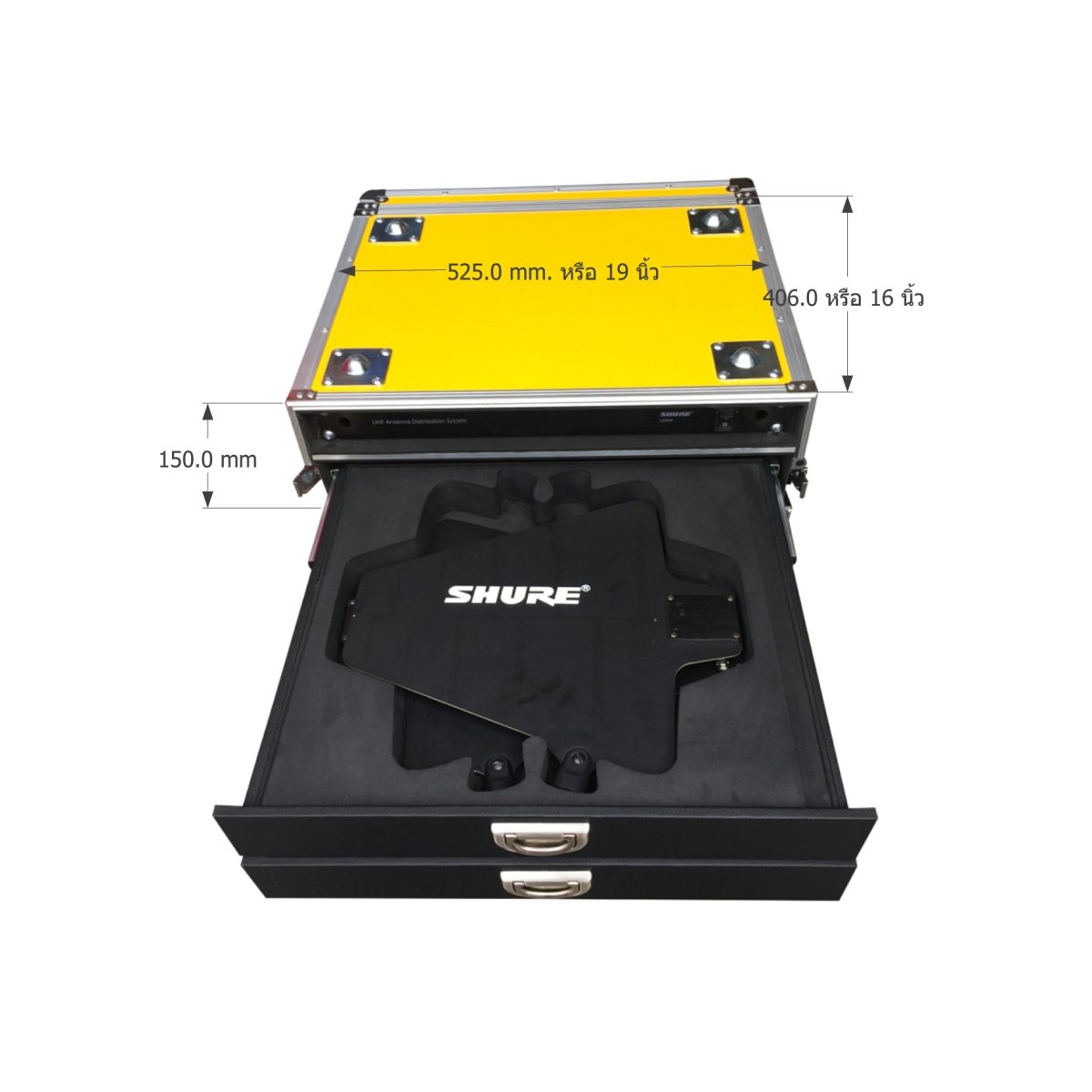 กล่องใส่เครื่องรับสัญญาณไมค์ลอย SHURE - thaiflightcase