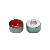 Target Open Top Caps with Red PTFE/Silicone Septa , 100/pk