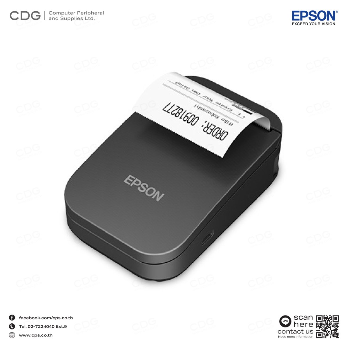 Epson TM-P20II Portable Wireless Receipt Printer 2" - cps