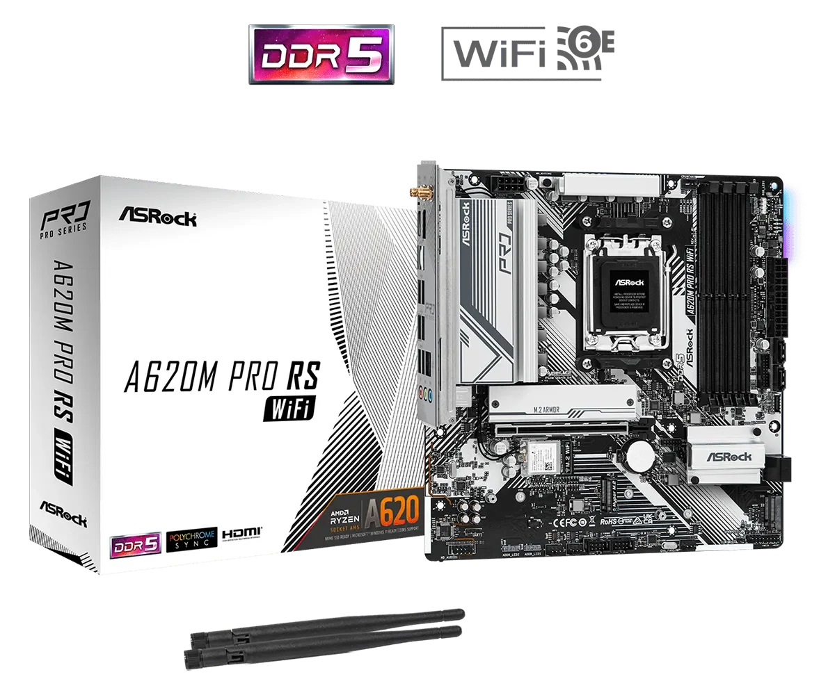ASROCK MOTHERBOARD A620M PRO RS WIFI (90-MXBLX0-A0UAYZ)