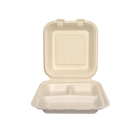 Grace Simple Lunch Box 3 Compartments 50 pcs B030 - chaokohhotelsupplies