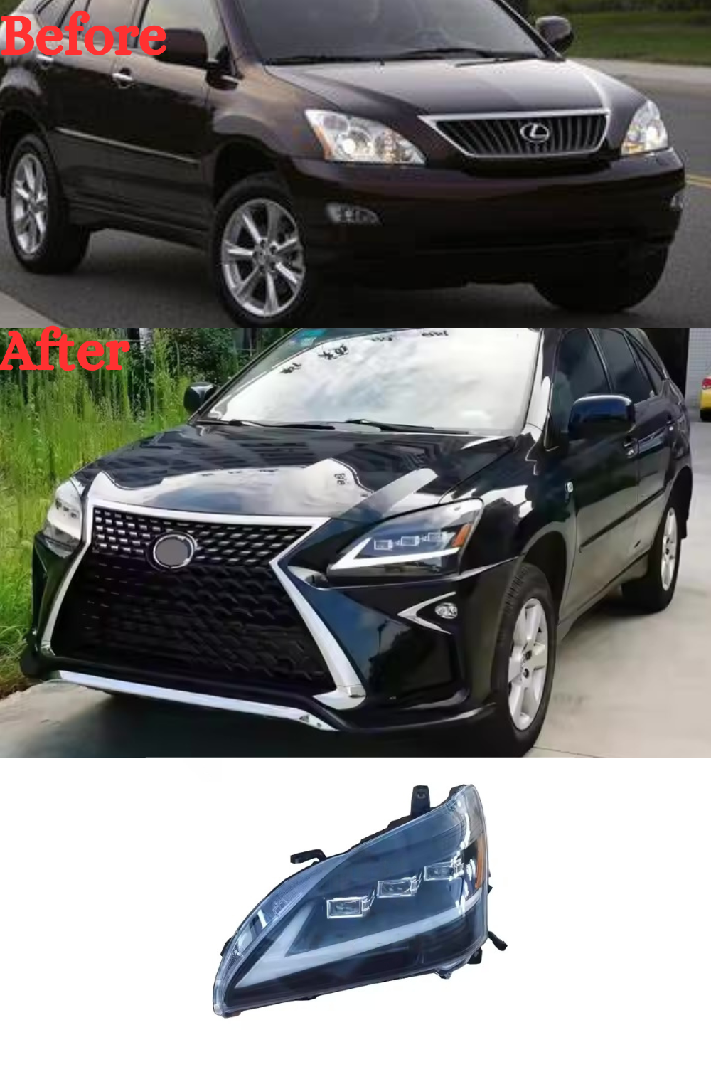 ไฟหน้า LED สำหรับสําหรับ Lexus RX300 RX350 RX400 2003 - 2008