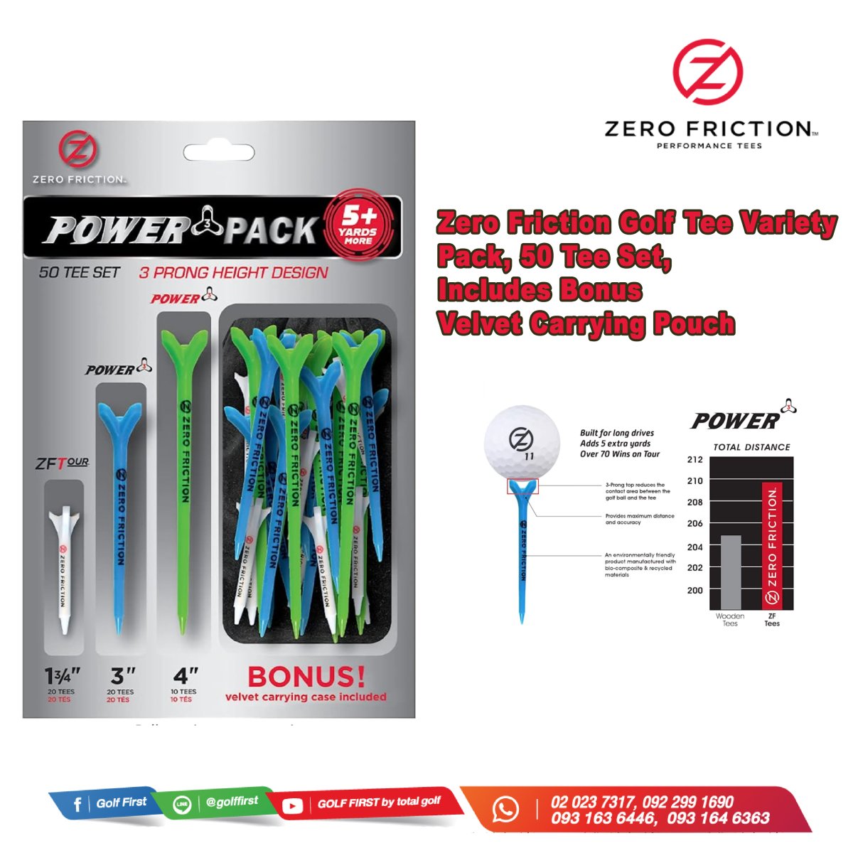 Zero Friction Golf Tee Variety Victory Pack - golffirst-shop
