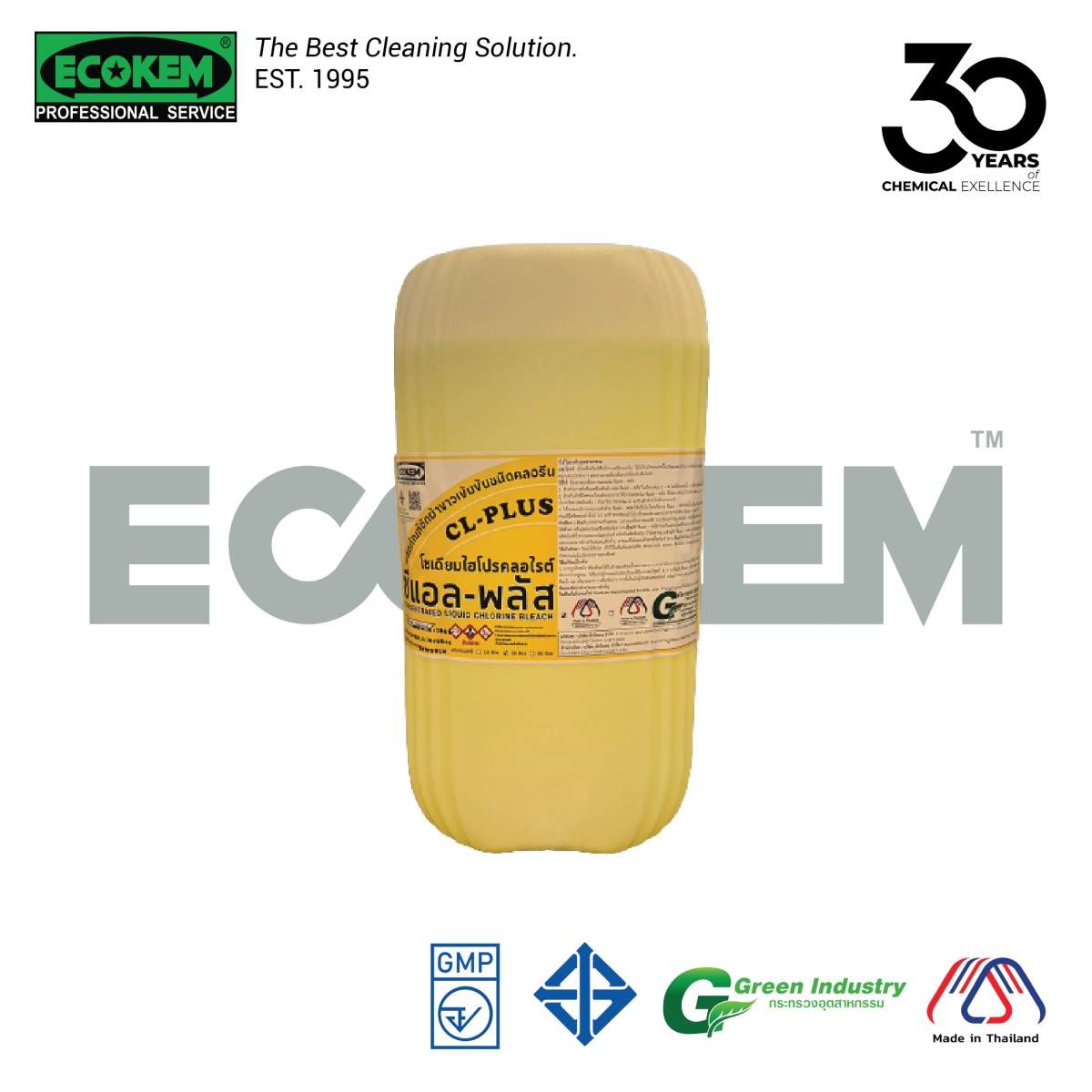 ECOKEM - CL PLUS - Concentrated Liquid Chlorine Bleach