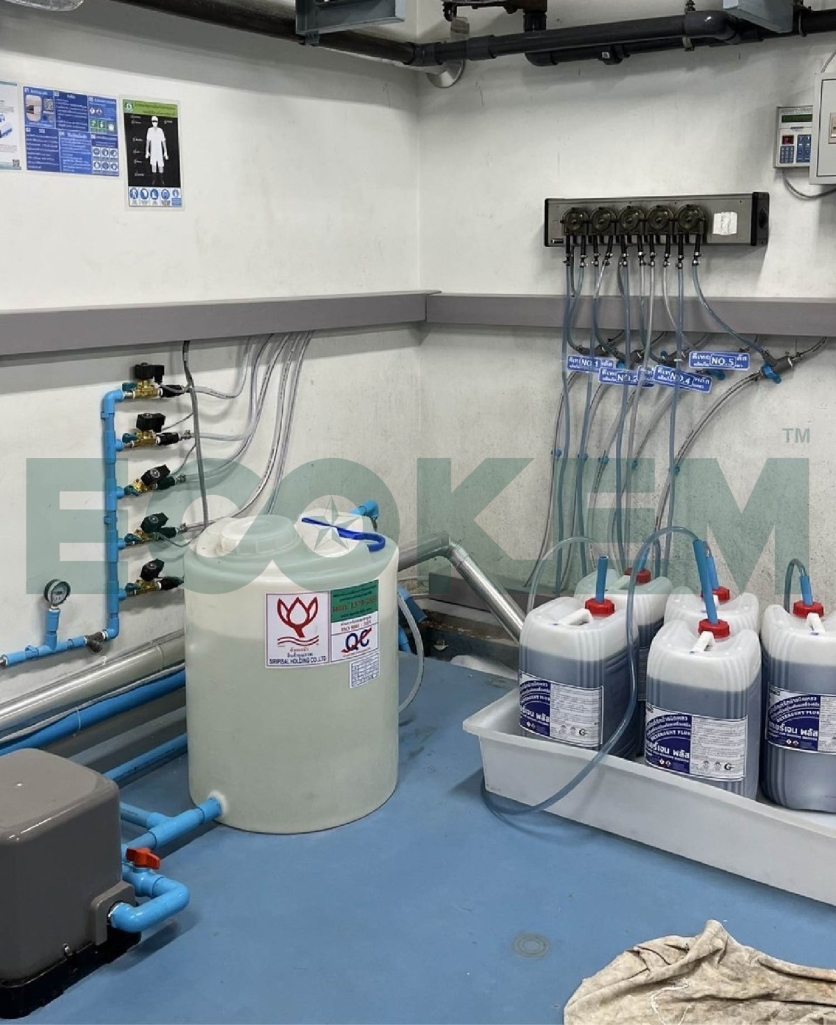 Automatic Laundry Chemical Dispensing System ﻿Installation