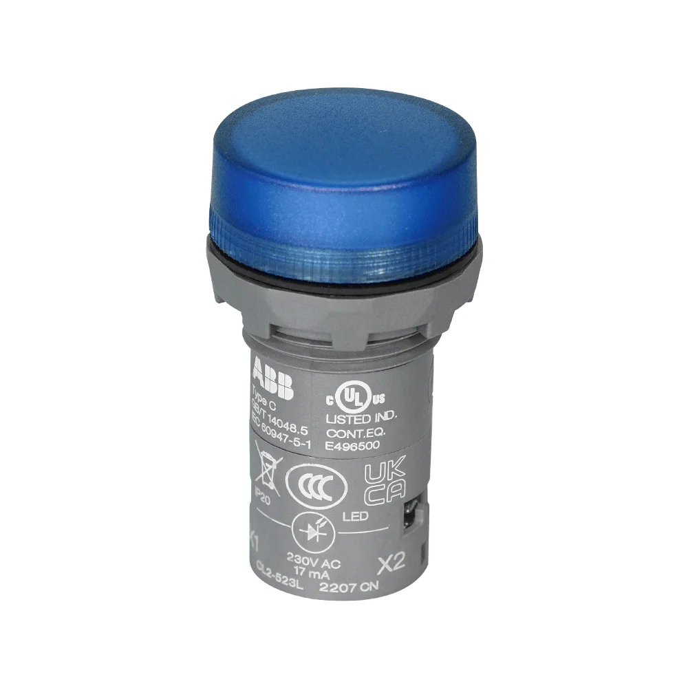 ABB Pilot Lamp,Blue 220V 22mm ไฟหน้าตู้ ไฟแสดงสถานะ สีน้ำเงิน