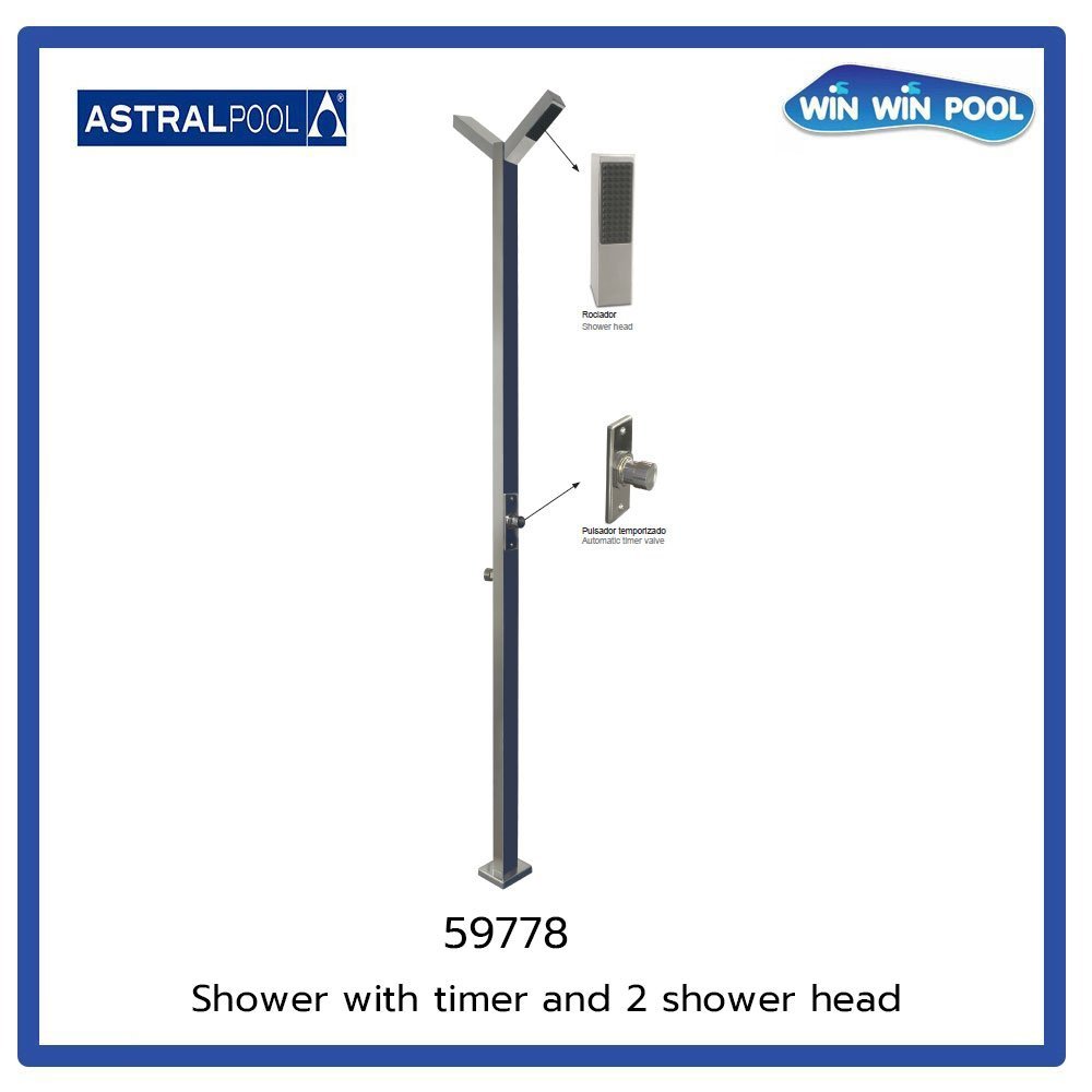 Shower with timer and 2 shower head
