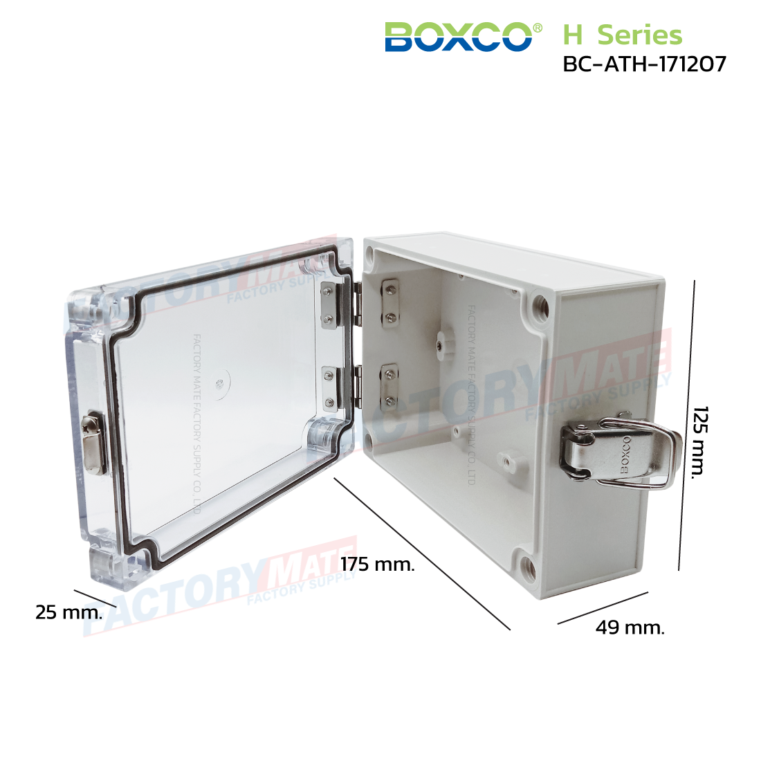 BOXCO BC-ATH-171207 กล่องพลาสติกฝาใสกันน้ำ Plastic Enclosure Boxes