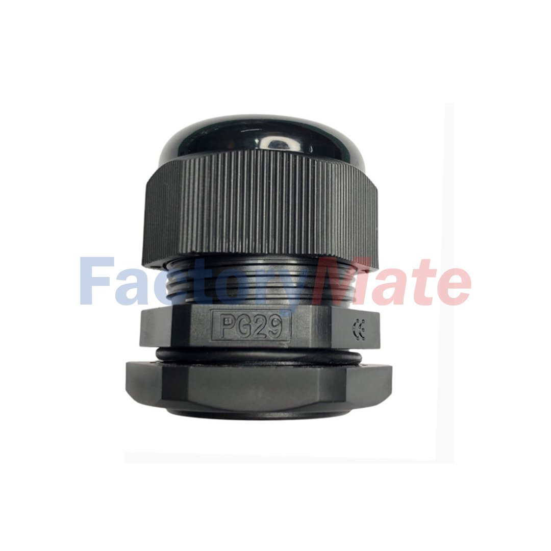 R&R เคเบิ้ลแกลนด์เกลียวล็อค PG29,Cable Gland PG29 สีดำ - factorymate