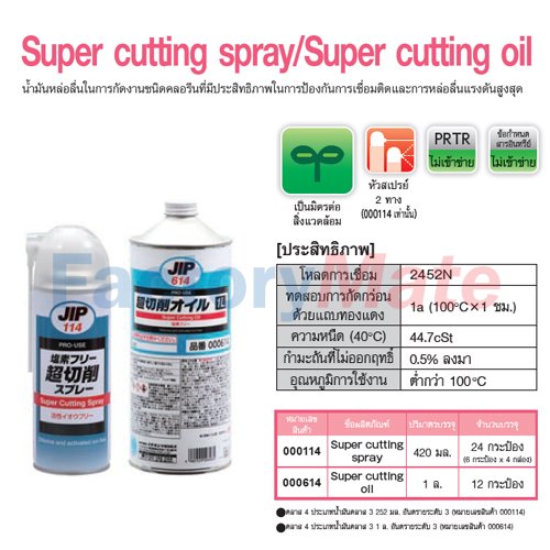 Super cutting spray/Super cutting oil : น้ำมันหล่อลื่นในการกัดงานชนิด ...