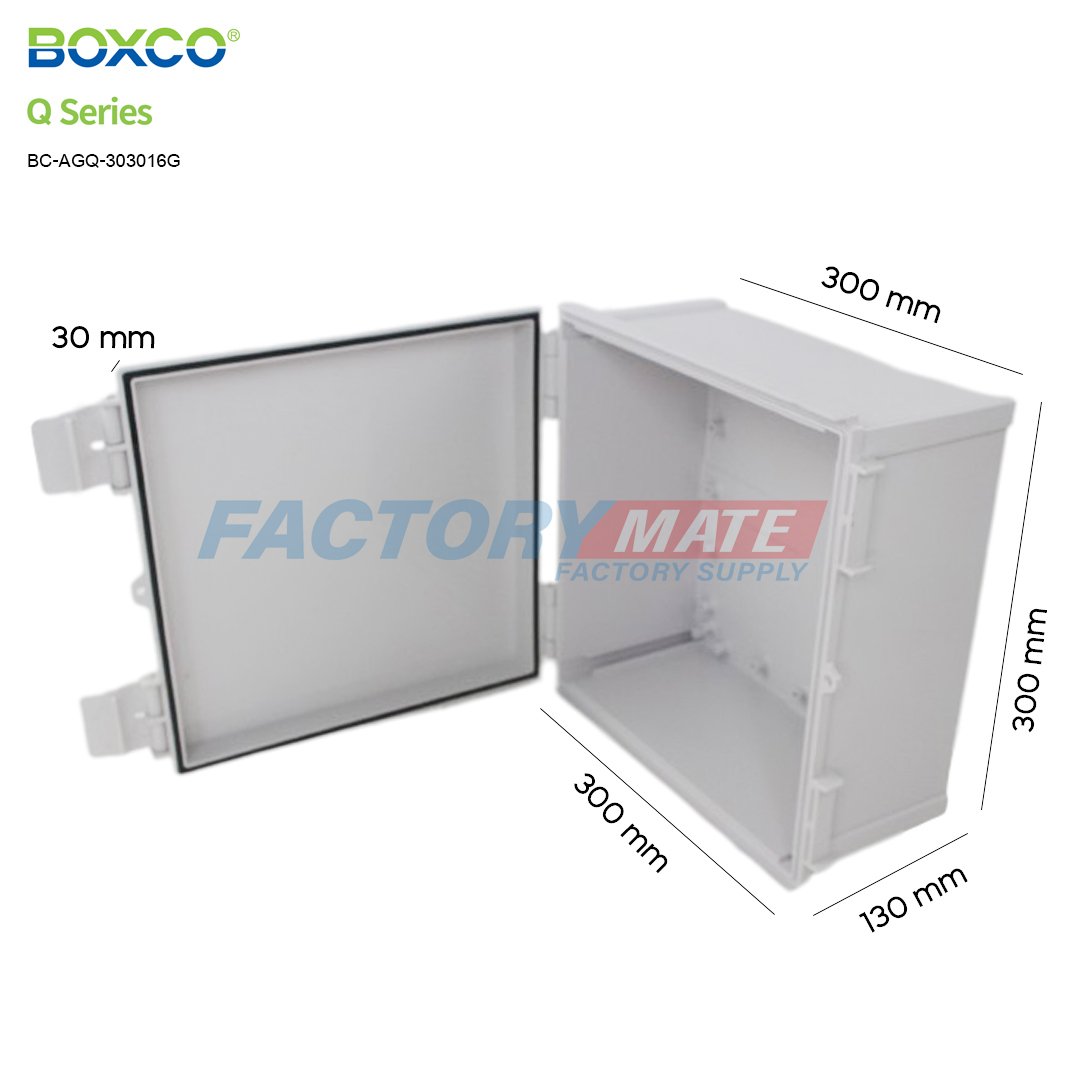 BC-AGQ-303016G | กล่องพลาสติกกันน้ำ/กันฝุ่นพร้อมเพลทพลาสติก