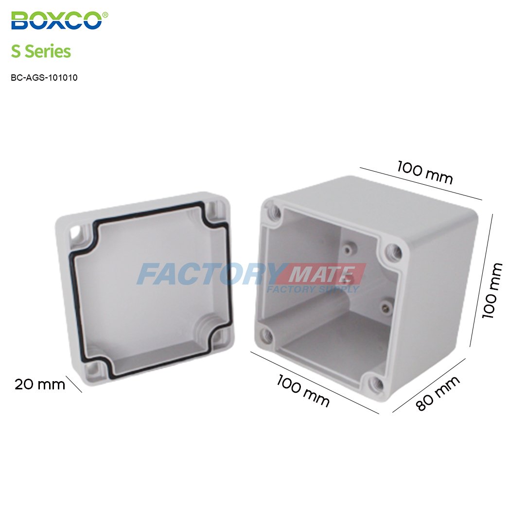 BC-AGS-101010 | กล่องพลาสติกกันน้ำ/กันฝุ่นขนาด100x100x100mm - factorymate