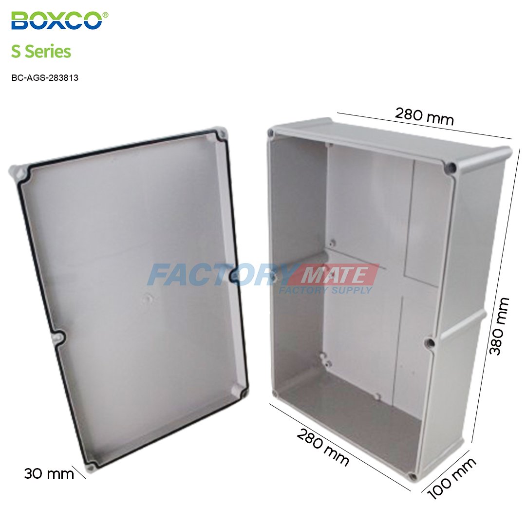 BC-AGS-283813 | กล่องพลาสติกกันน้ำ/กันฝุ่น ขนาด280×380×130mm