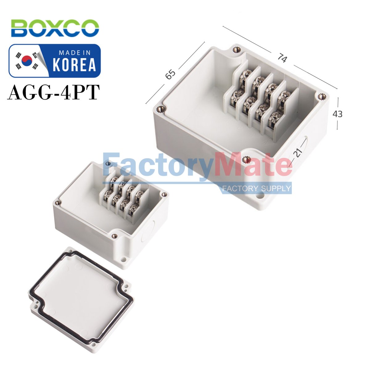Boxco Terminal Block Box AGG-4PT | กล่องพลาสติกเทอร์มินอลบล็อก