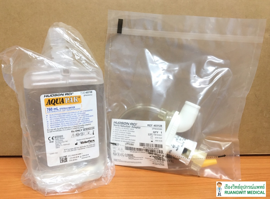 Aquapak Sterile Water 760 mL (403700) with Adaptor (ขวดน้ำสเตอไรด์ให้ ...