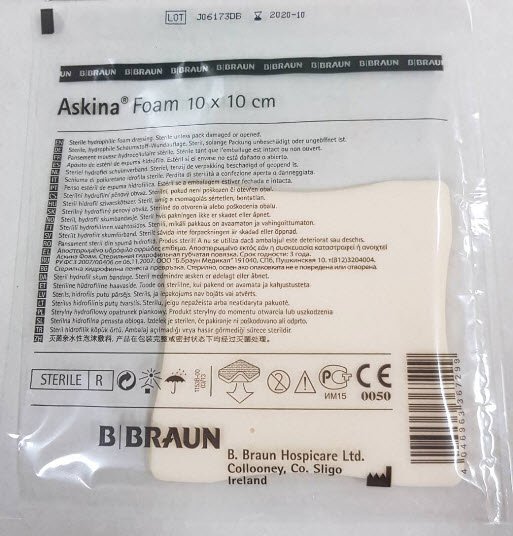 Askina Foam 10x10 cm (1 แผ่น) - ruangwitmedical