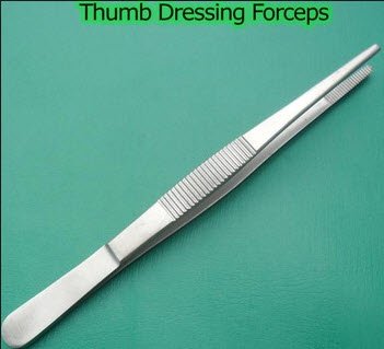 Thumb Dressing Forcep 25 cm - EM (E12-0044) - ruangwitmedical