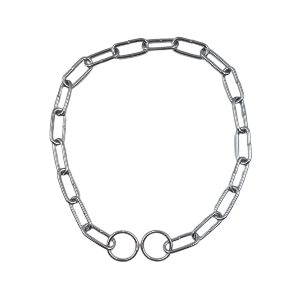 Large Dog Choke Chain (Chrome)+PBH 4.0 mm. x 26 inch (66 cm.)