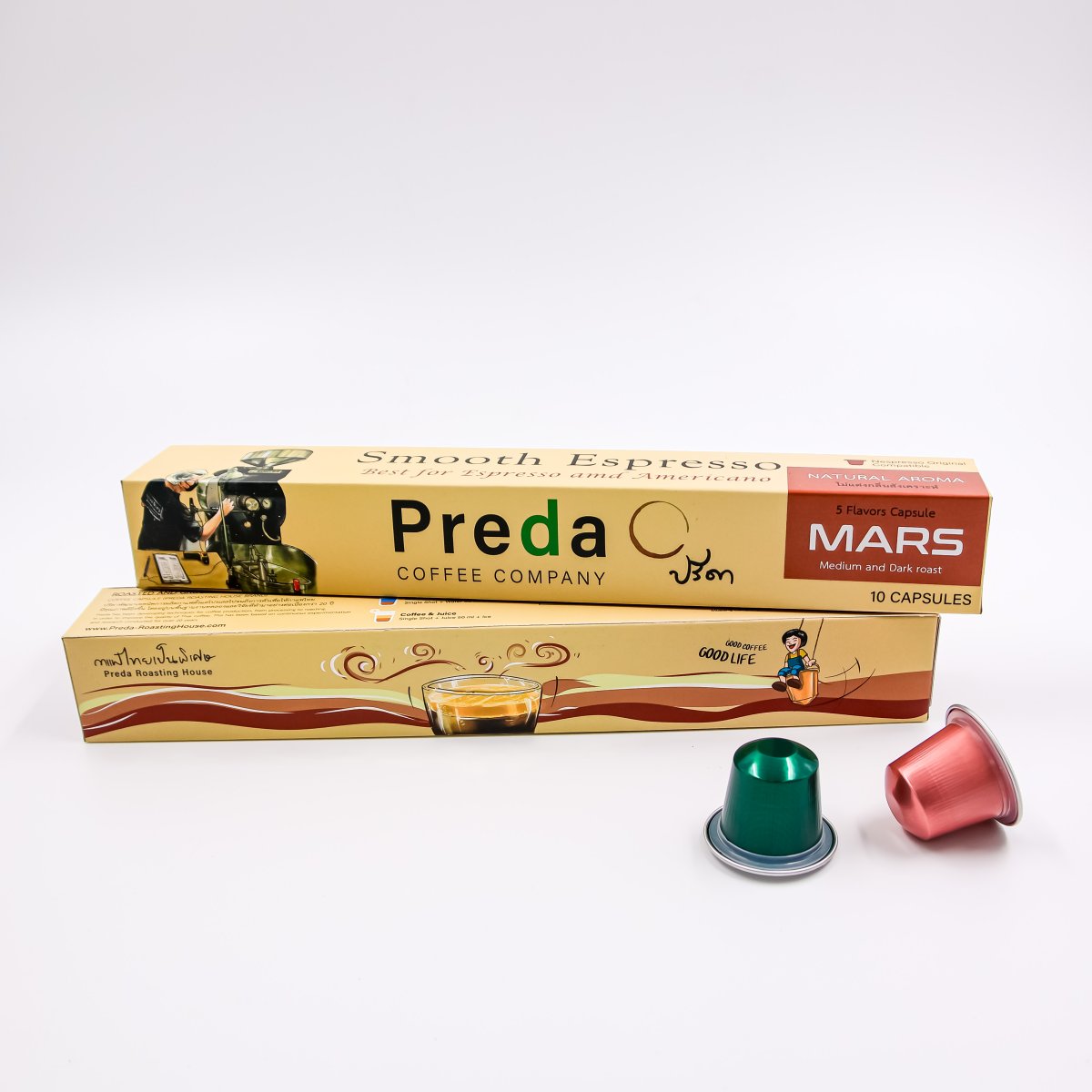 แคปซูลกาแฟ Mars Capsule box (คั่วกลางและคั่วเข้ม 5 รสชาติ)