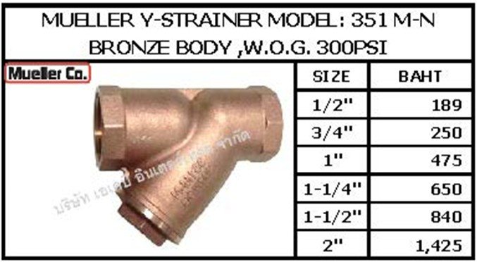 MUELLER Y-STRAINER MODEL: 351 M-N