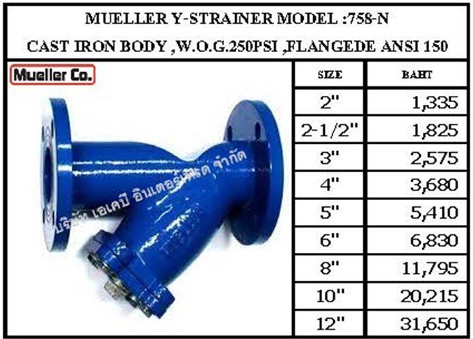 MUELLER Y-STRAINER MOEEL :758-N